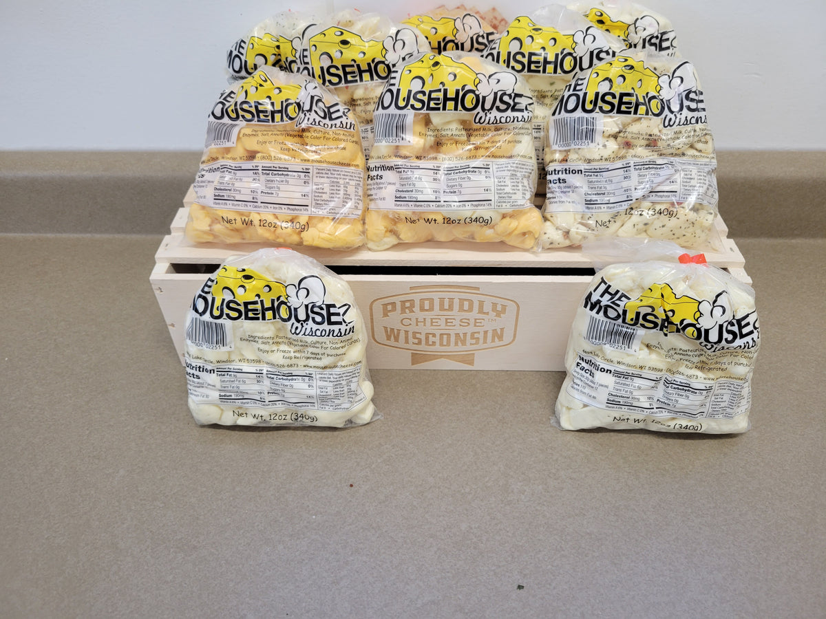 Award Winning Wisconsin Cheddar Curds 12oz – Mousehouse Cheesehaus