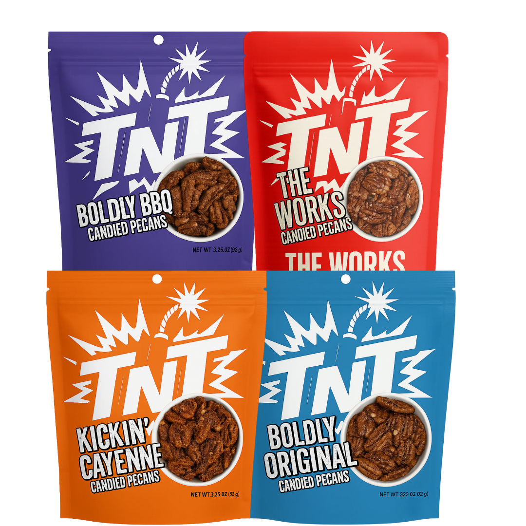 TNT Candied Pecans Variety Pack – Mousehouse Cheesehaus