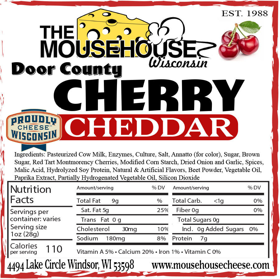Door County Cherry Cheddar – Mousehouse Cheesehaus